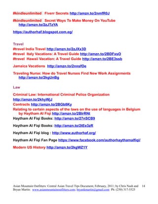 TRAVEL TIPS FOR CENTRAL ASIA/RUSSIA | DOC