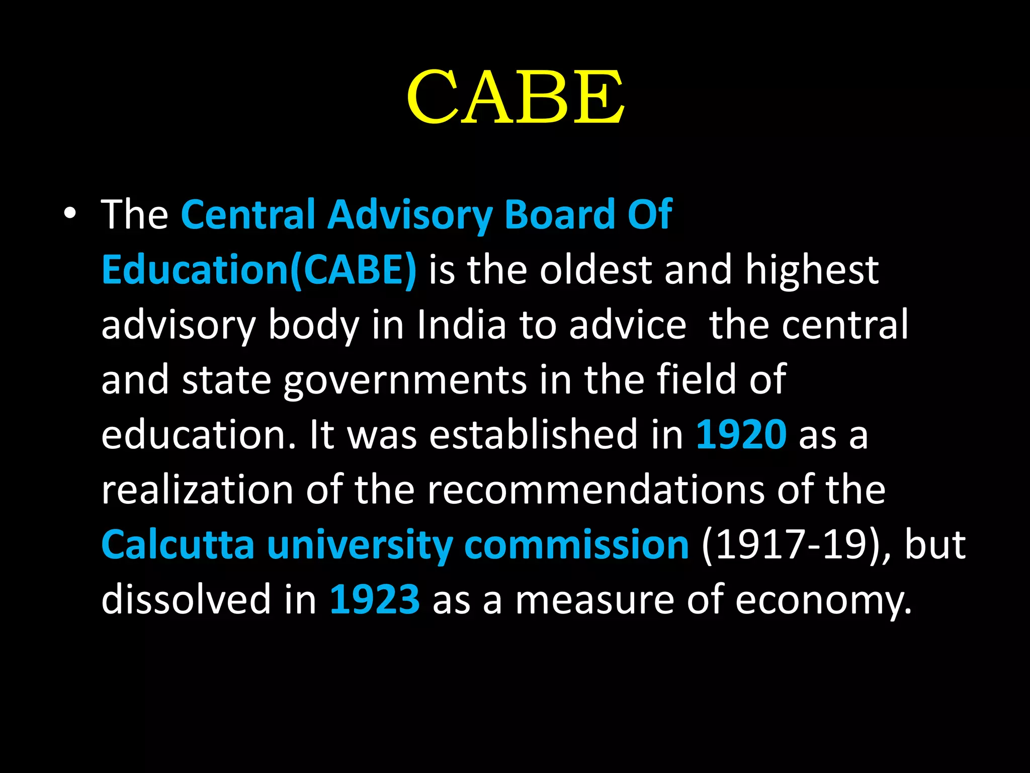 Central advisory board of education | PPTX