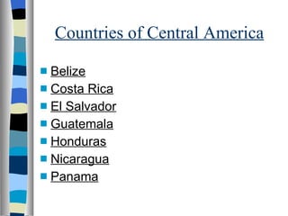 Central america geography | PPT