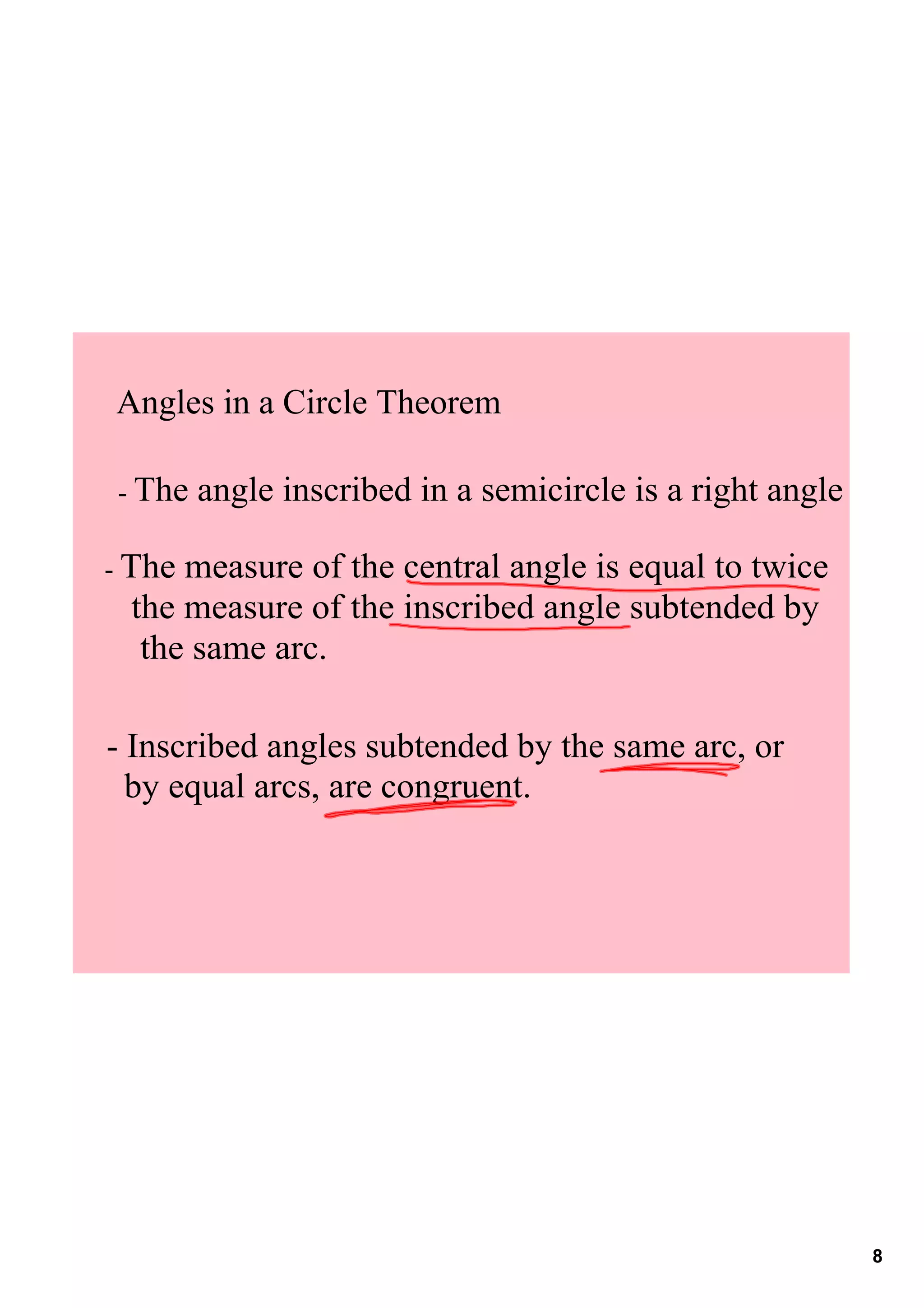 Central And Inscribed Angles | PDF