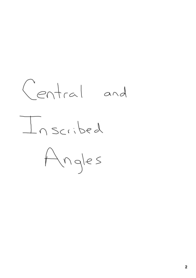 Central And Inscribed Angles | PDF