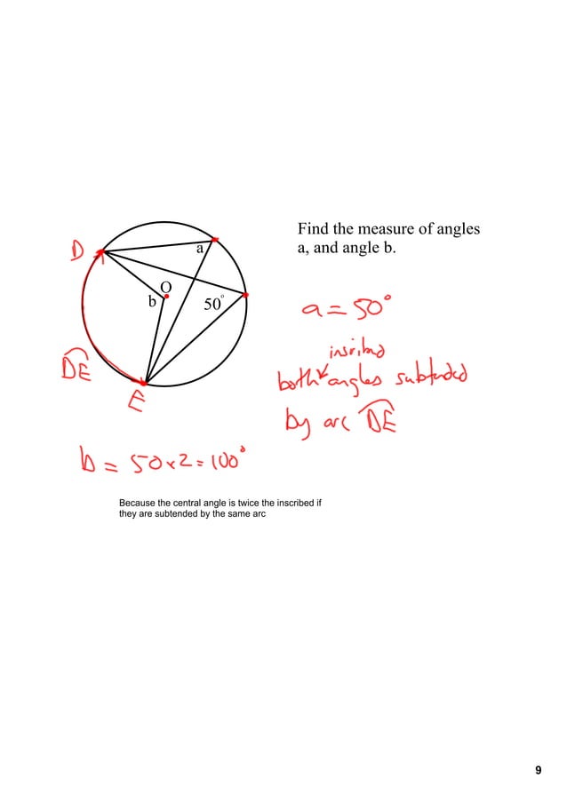Central And Inscribed Angles | PDF