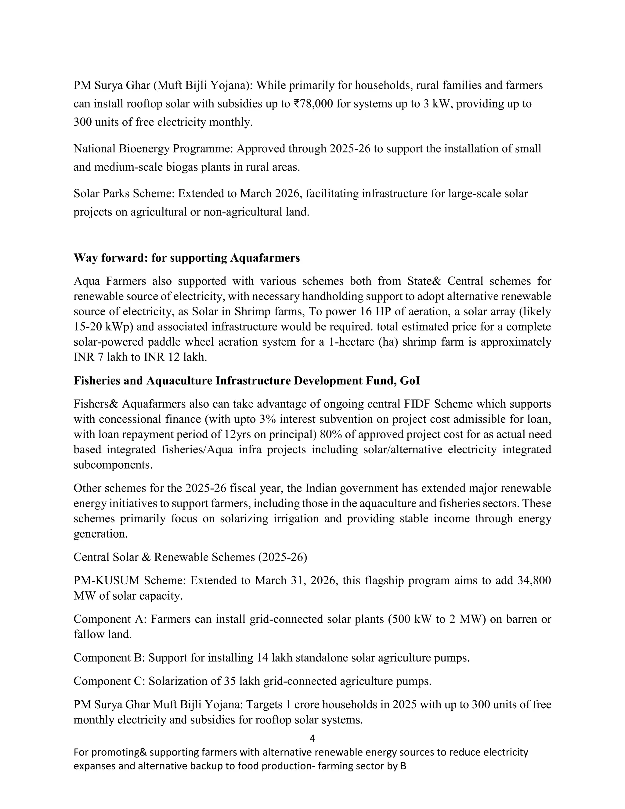Central and states schemes supporting Farmers for renewable energy ...