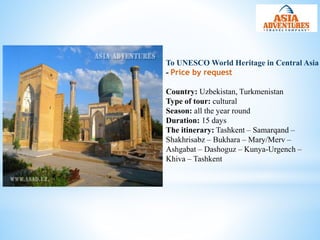 Central asia adventure tours | PPTX