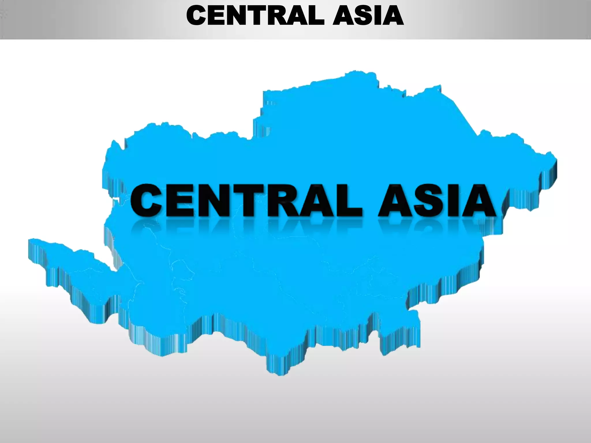 Central asia editable continent map with countries | PPTX