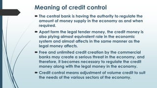 Central bank and credit control | PPSX