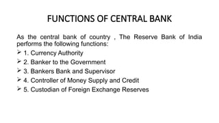 Ppt on CENTRAL BANK AND ITS FUNCTIONS Economics. | PPTX