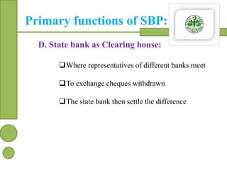 Central bank and state bank of pakistan, Functions, Prudential ...