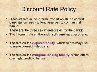 Central banking & the monetary policy | PPT