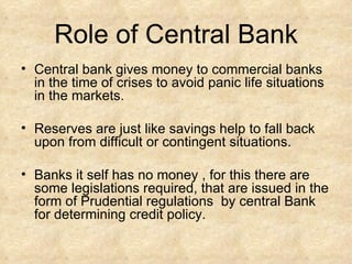 Central banking & the monetary policy | PPT