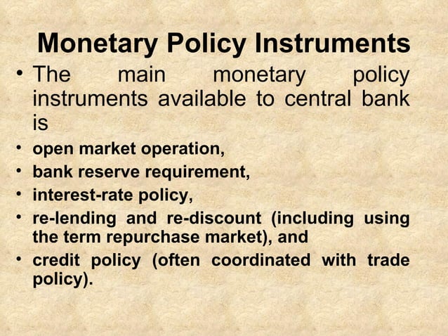 Central banking & the monetary policy | PPT