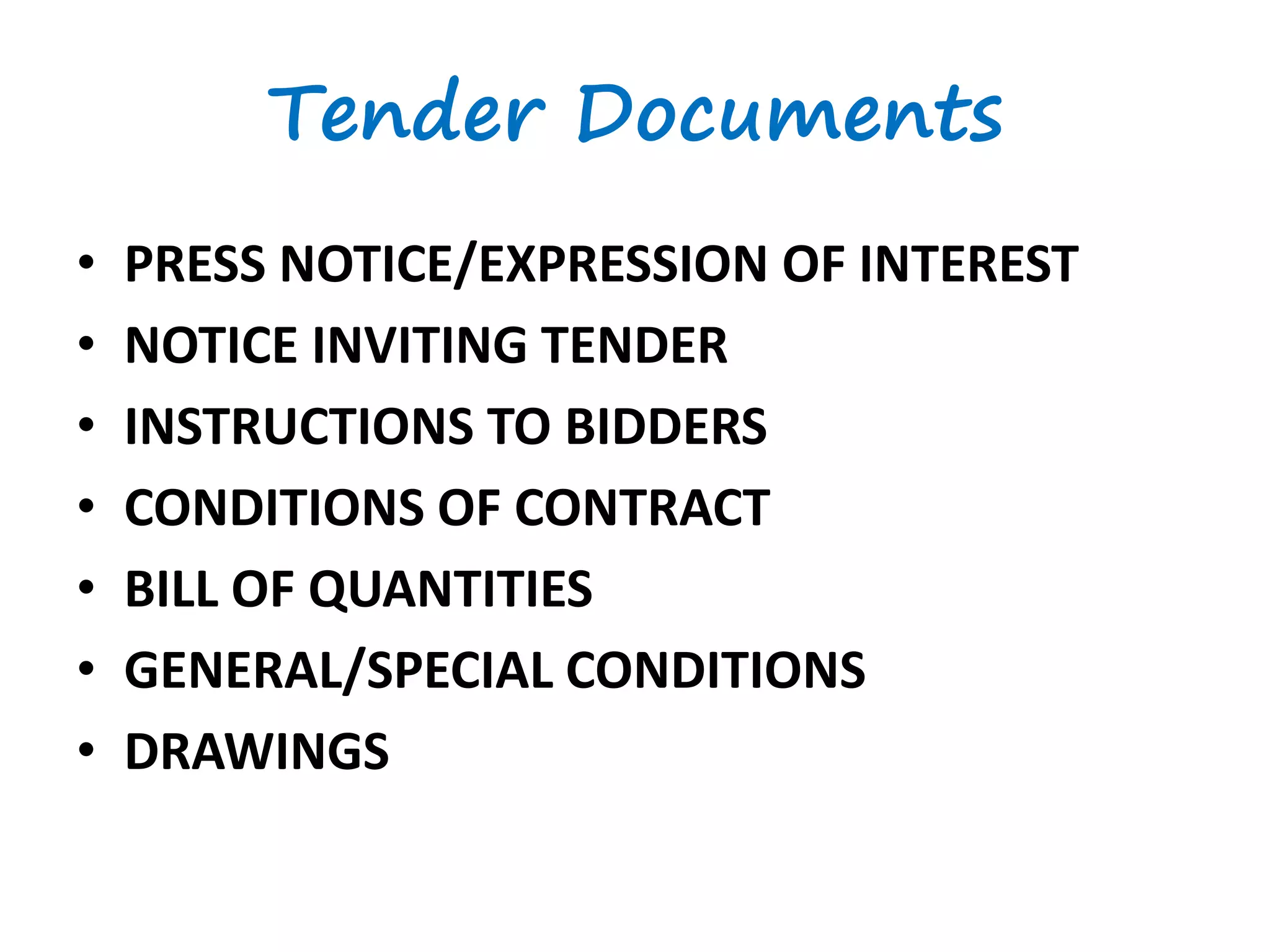 Tendering, Contract and Execution | PPTX