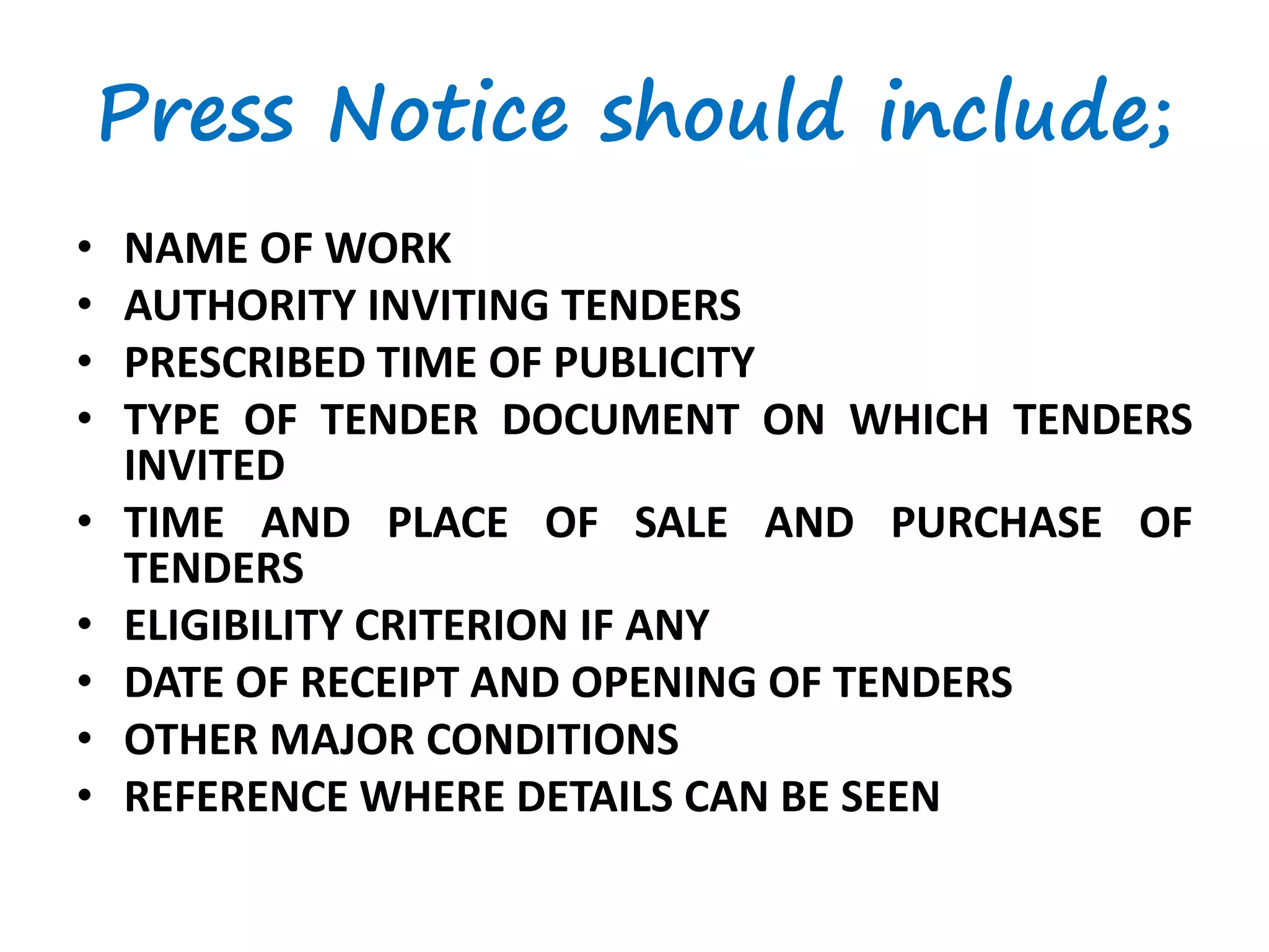 Tendering, Contract and Execution | PPTX