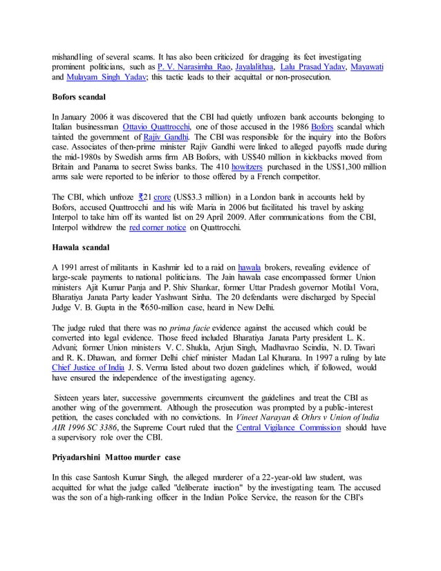 Central bureau of investigation | DOCX | Crime & Harmful Acts to ...