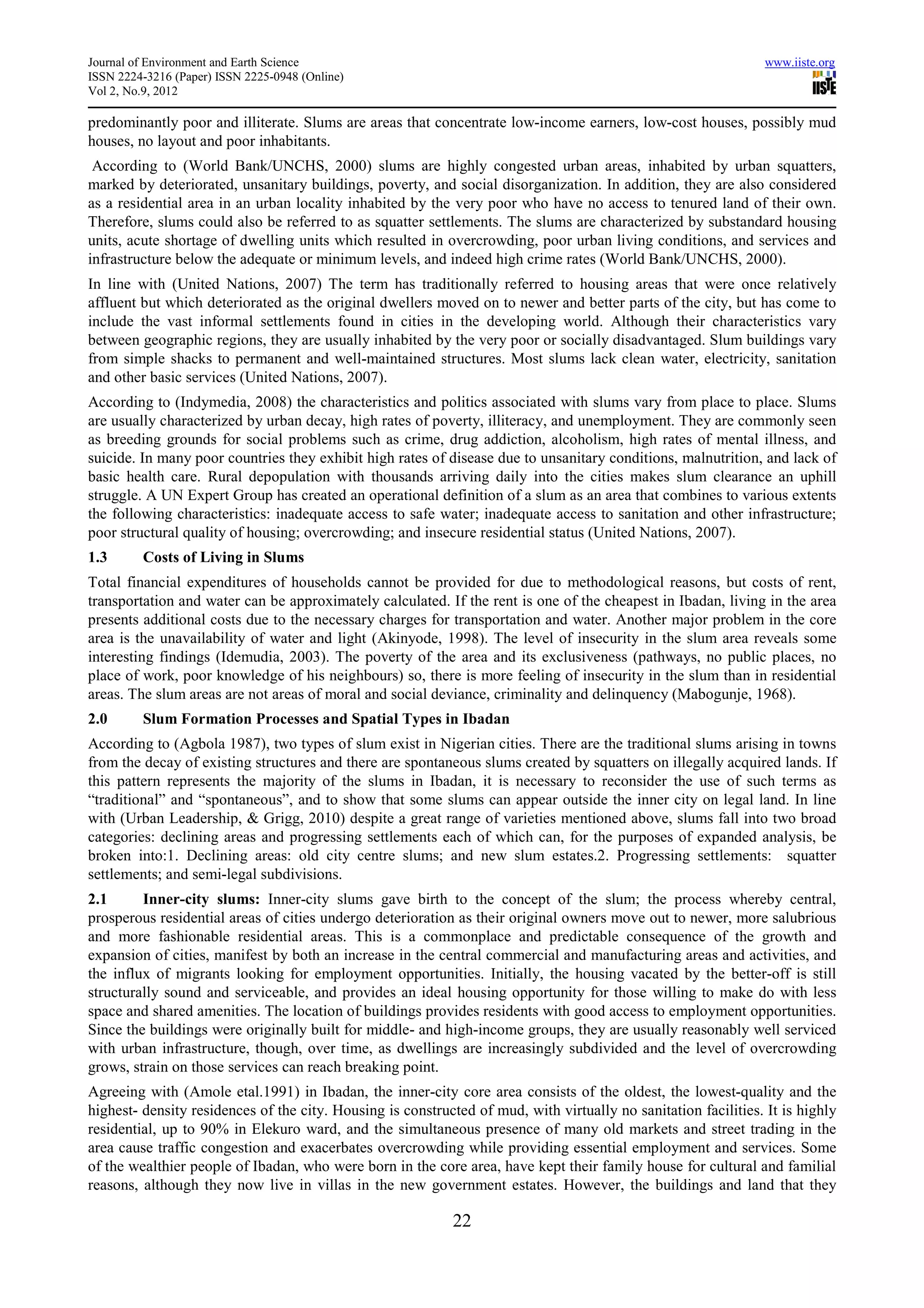 Central city slums, a case study of | PDF