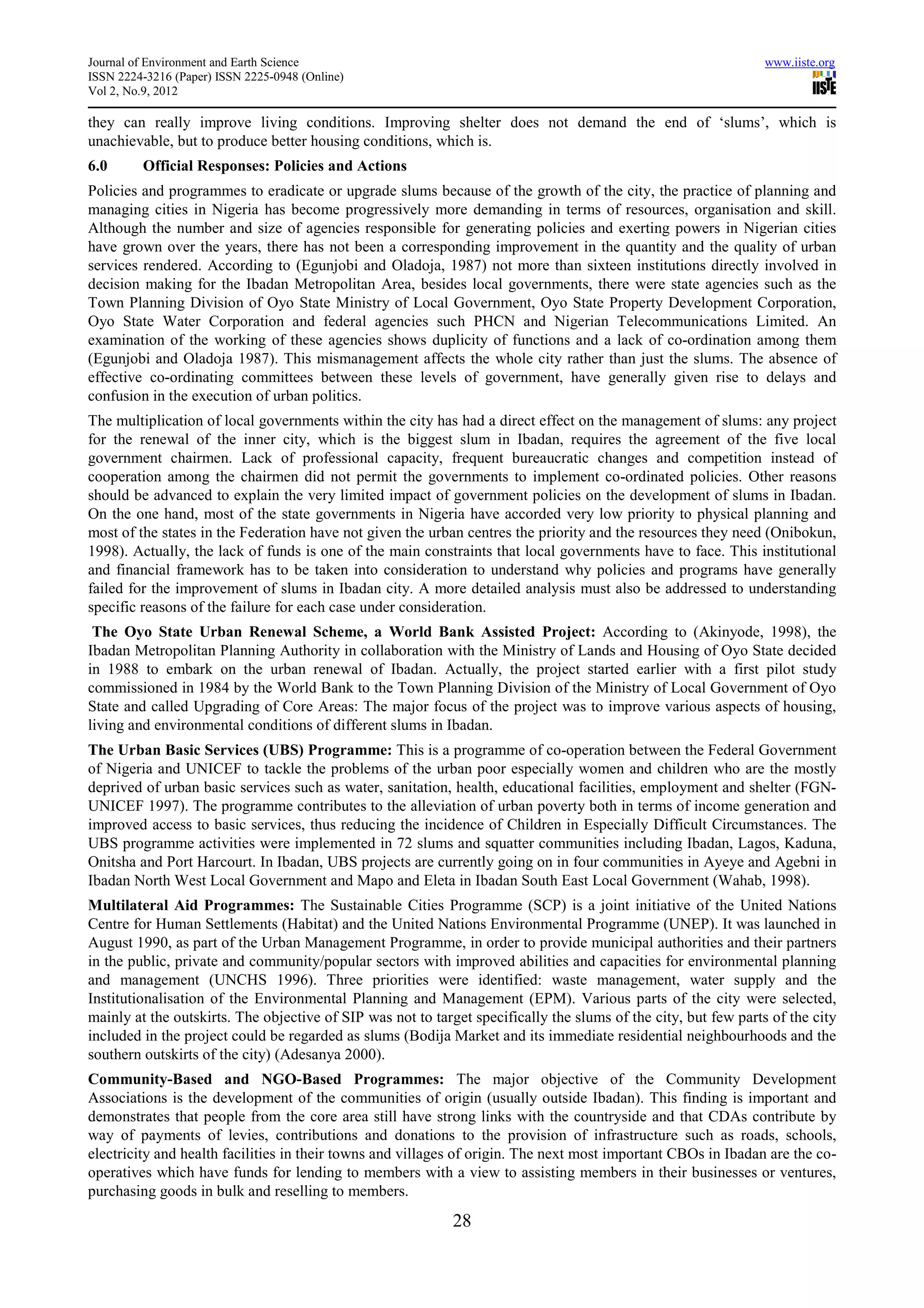 Central city slums, a case study of | PDF