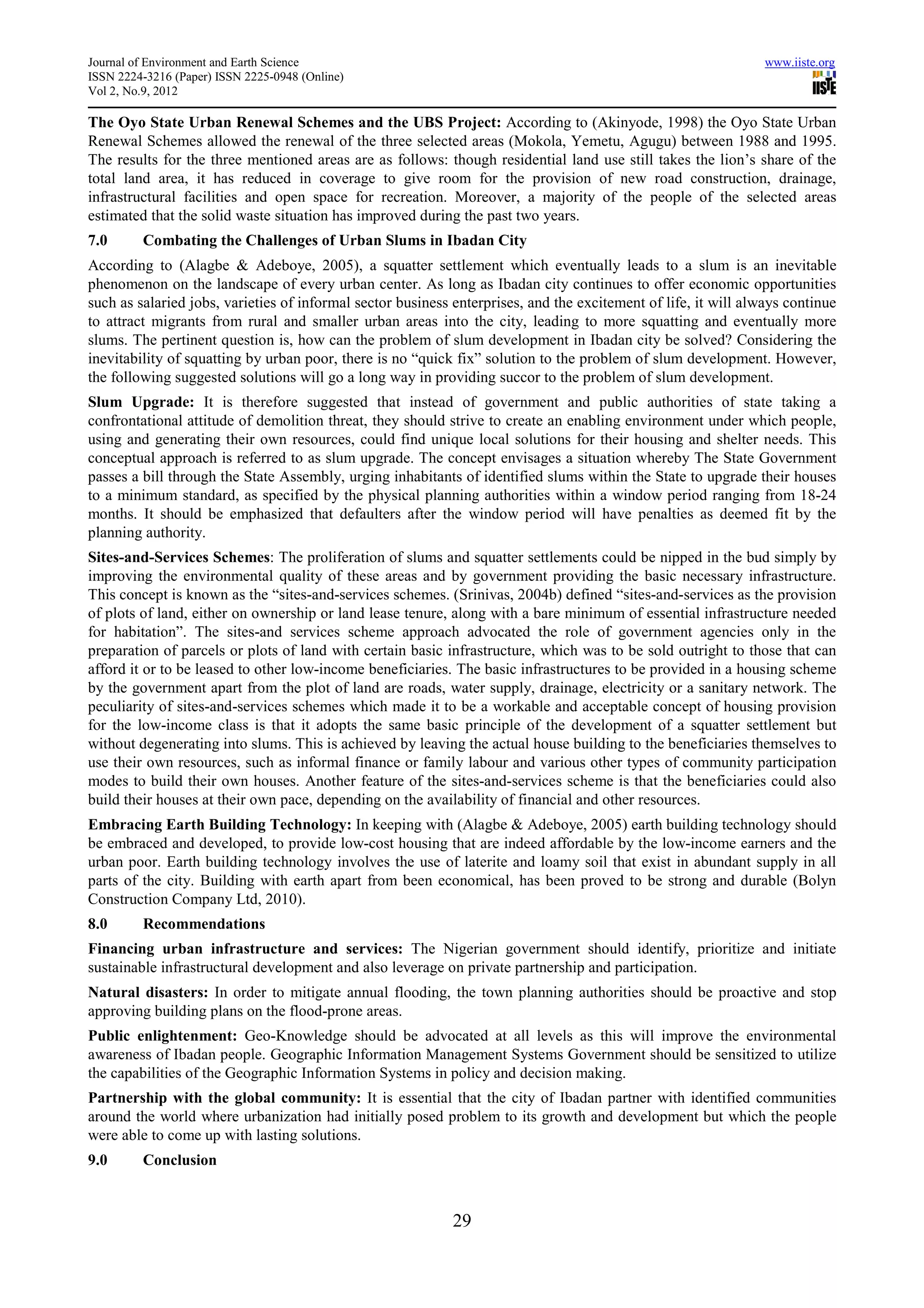 Central city slums, a case study of | PDF