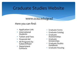 Central connecticut state university graduate studies pdf | PPT