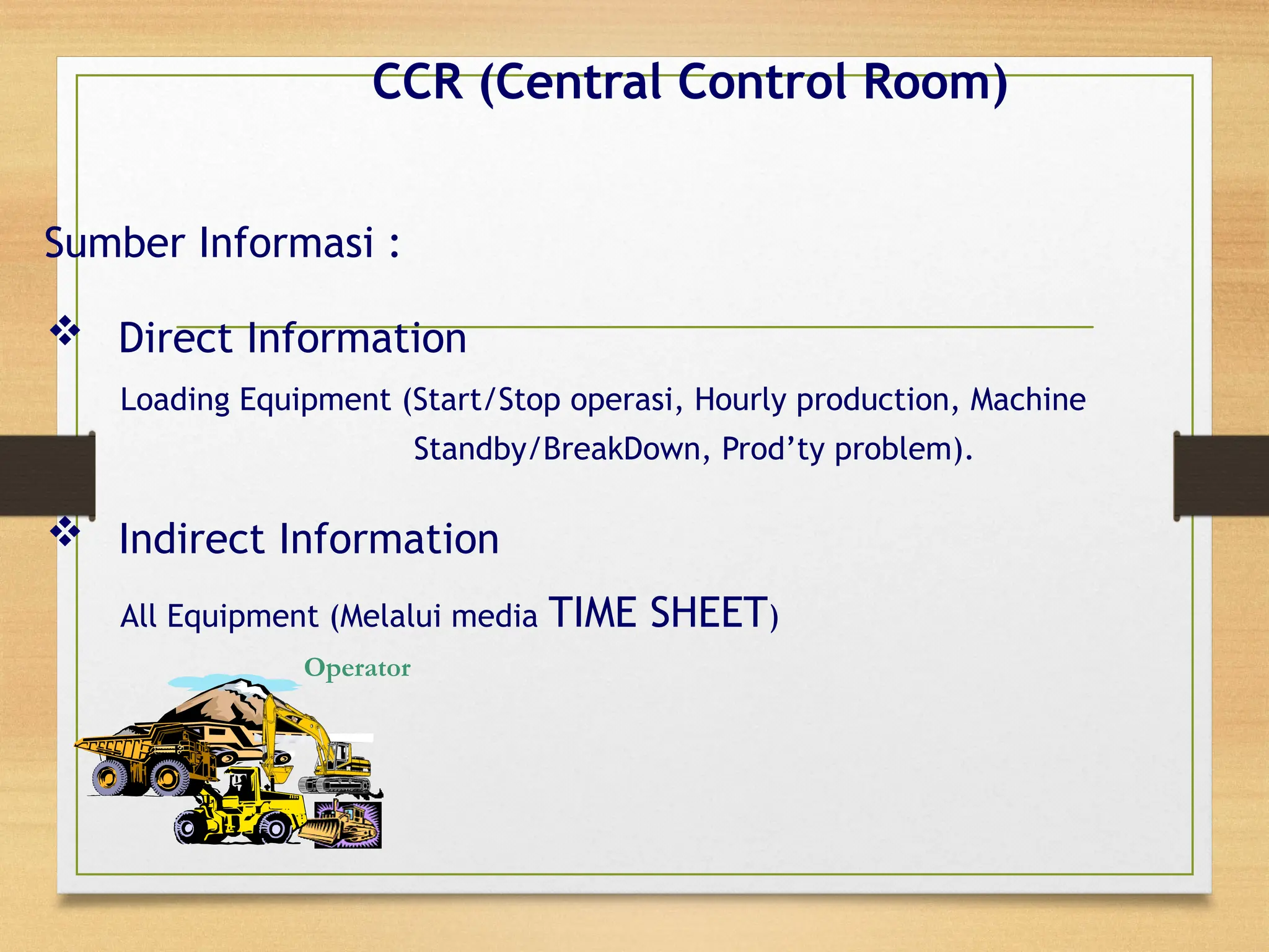 CCR mempunyai kepanjangan dari Central Control Room, Central Control ...