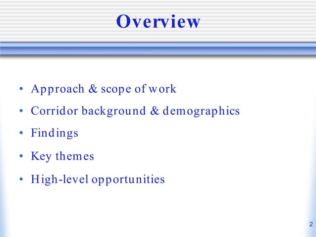 Central corridor anchor env scan | PPT