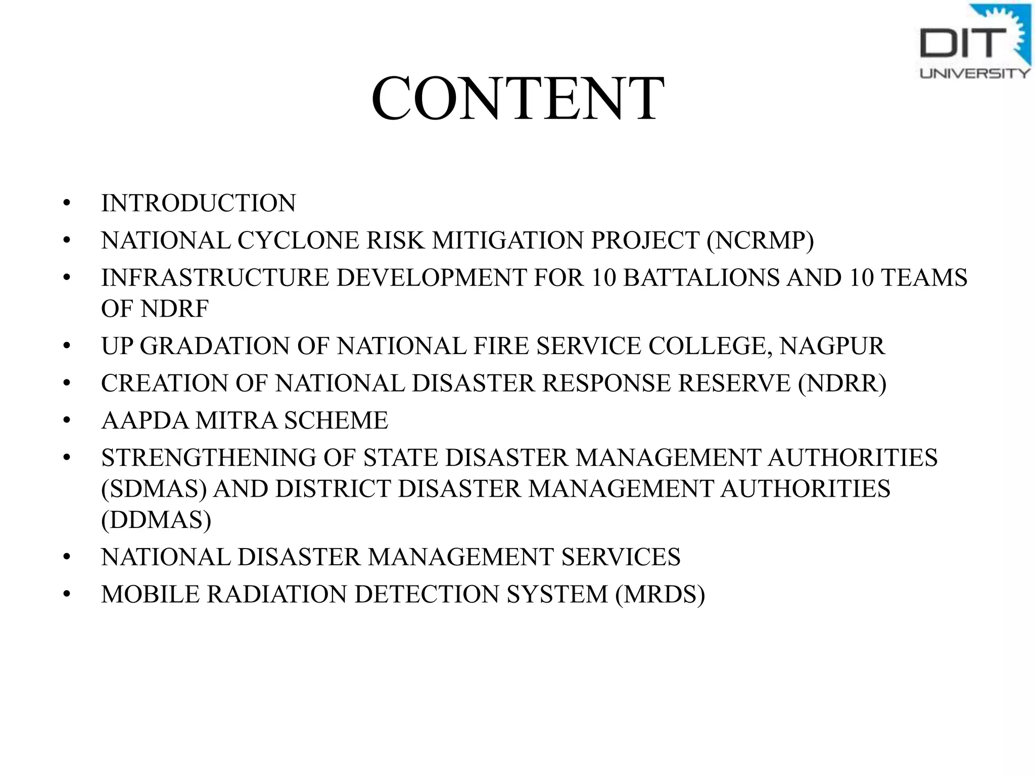Central Disaster Management and Mitigation Schemes .pptx