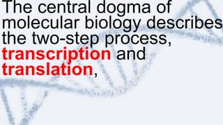 Central dogma of biology | PPTX