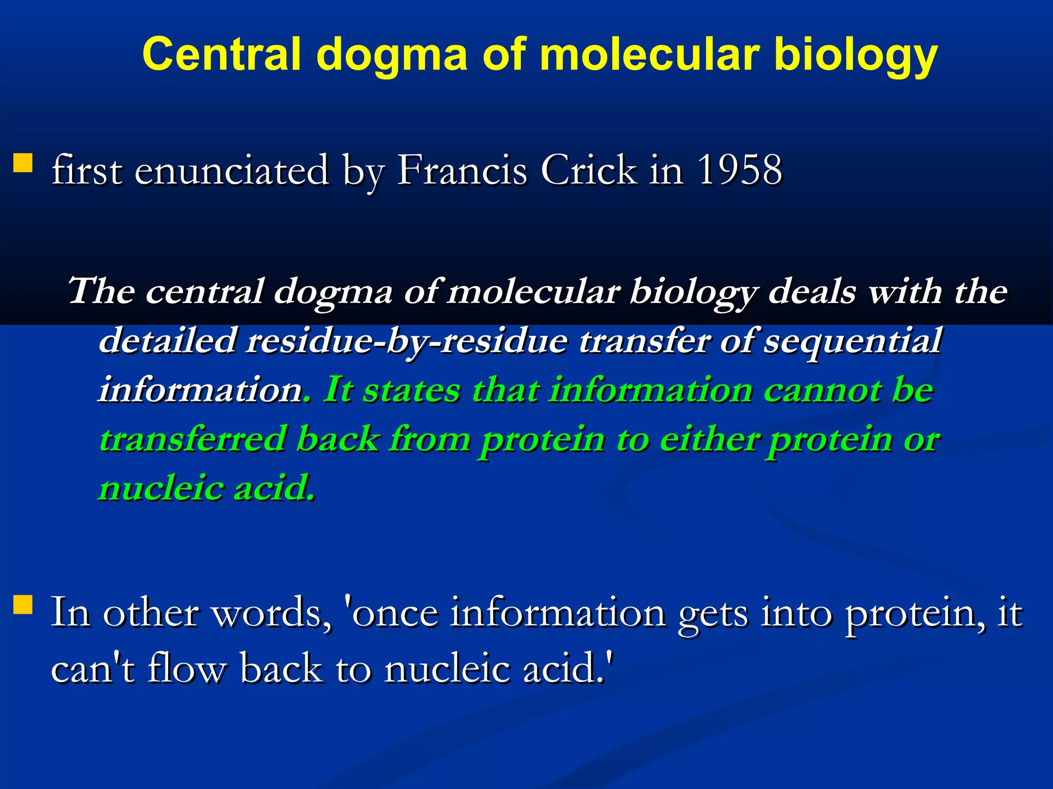 Central dogma of life | PPT