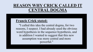 Central dogma of molecular biology | PPTX