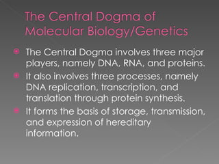 Central dogma of molecular genetics valerio | PPT