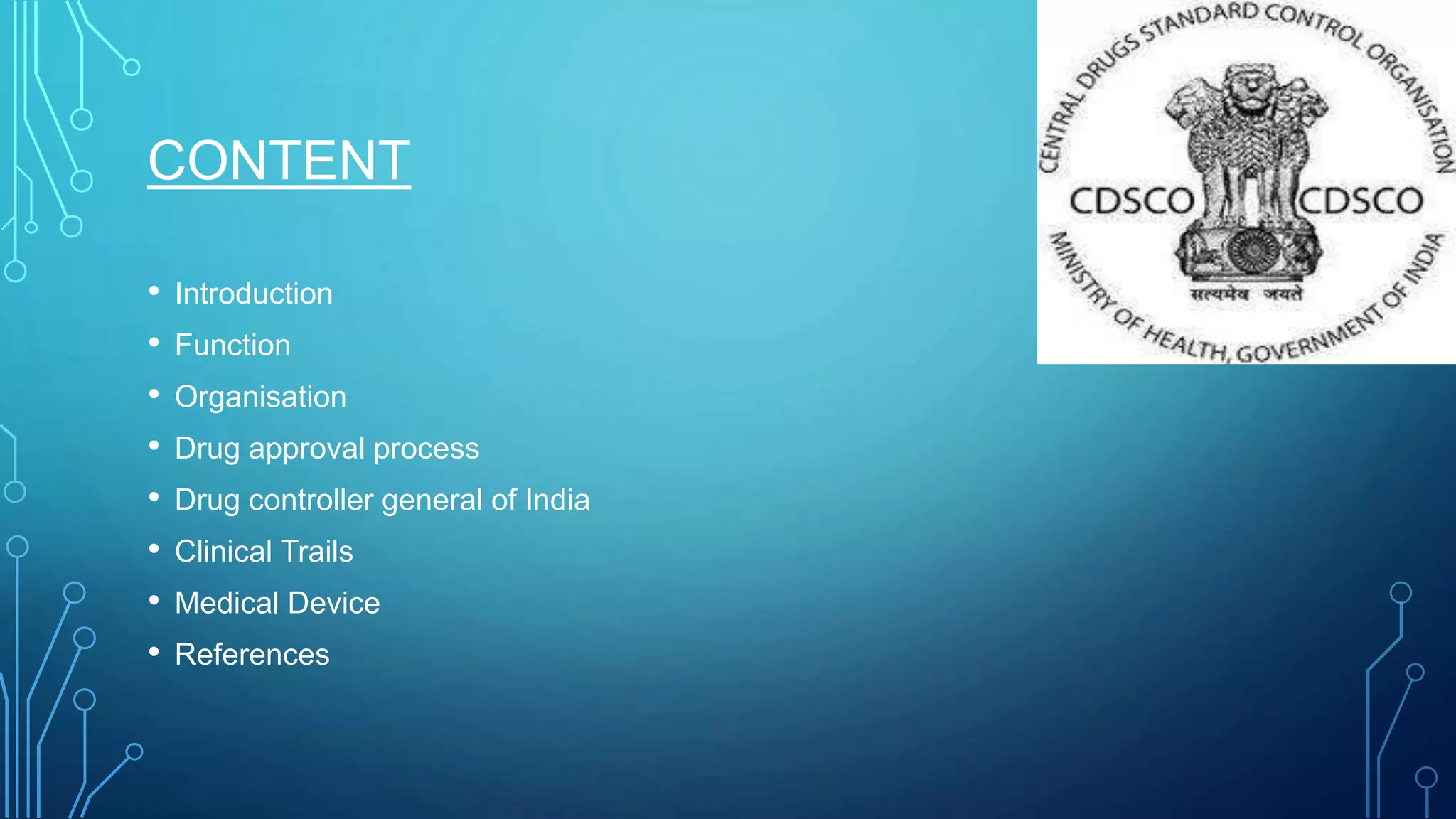 Central Drugs Standard Control Organization (CDSCO) | PPTX