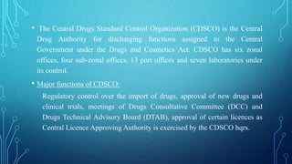 Central Drugs Standard Control Organization (CDSCO) | PPTX