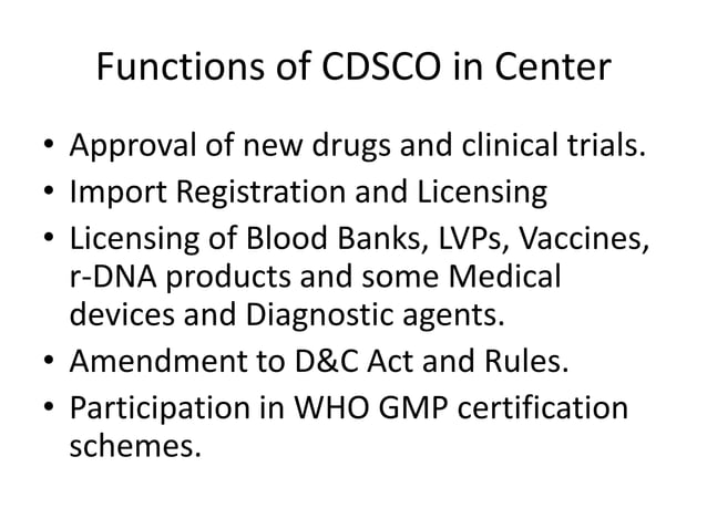 Central drug standard control organisation | PPTX