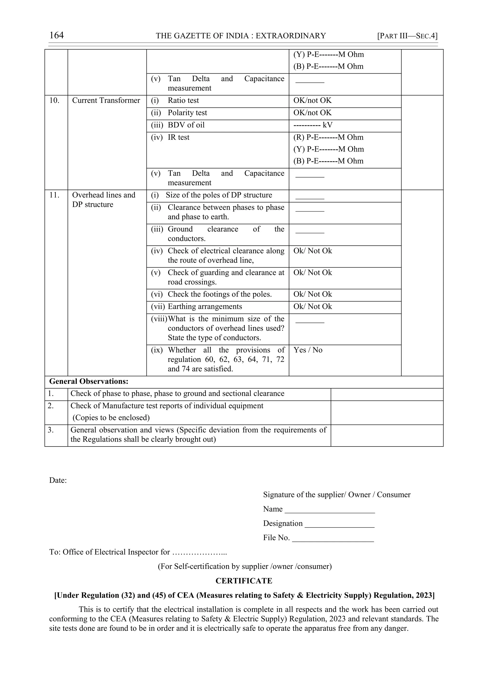 Central Electricity Authority (Measures relating to Safety and Electric Supply) Regulations ...