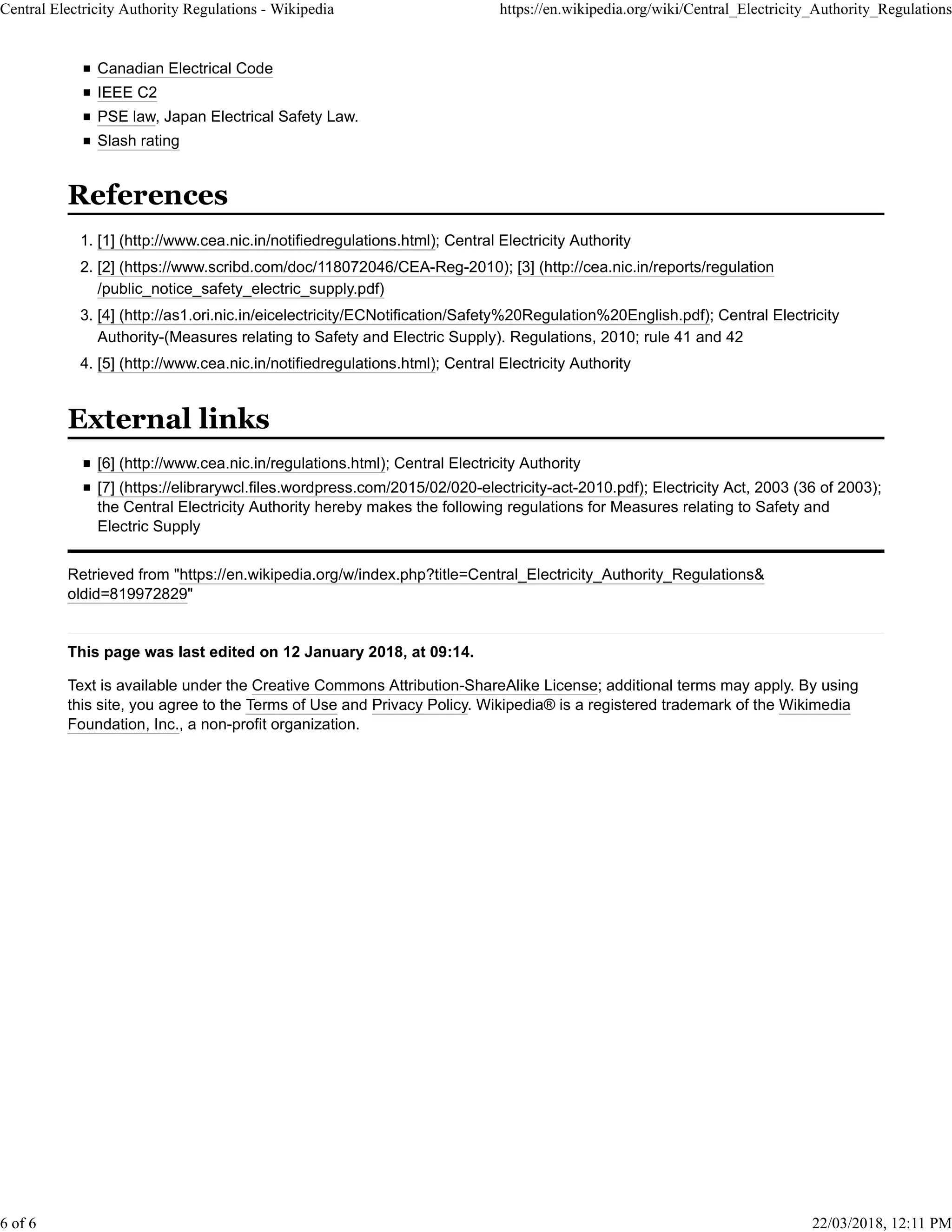 Central electricity authority regulations wikipedia | PDF