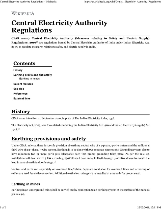 Central electricity authority regulations wikipedia | PDF