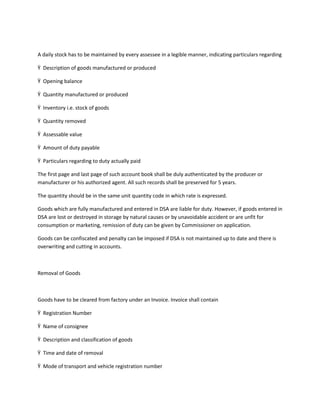 Central excise | DOCX