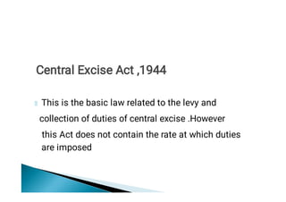Central excise act notes | PDF