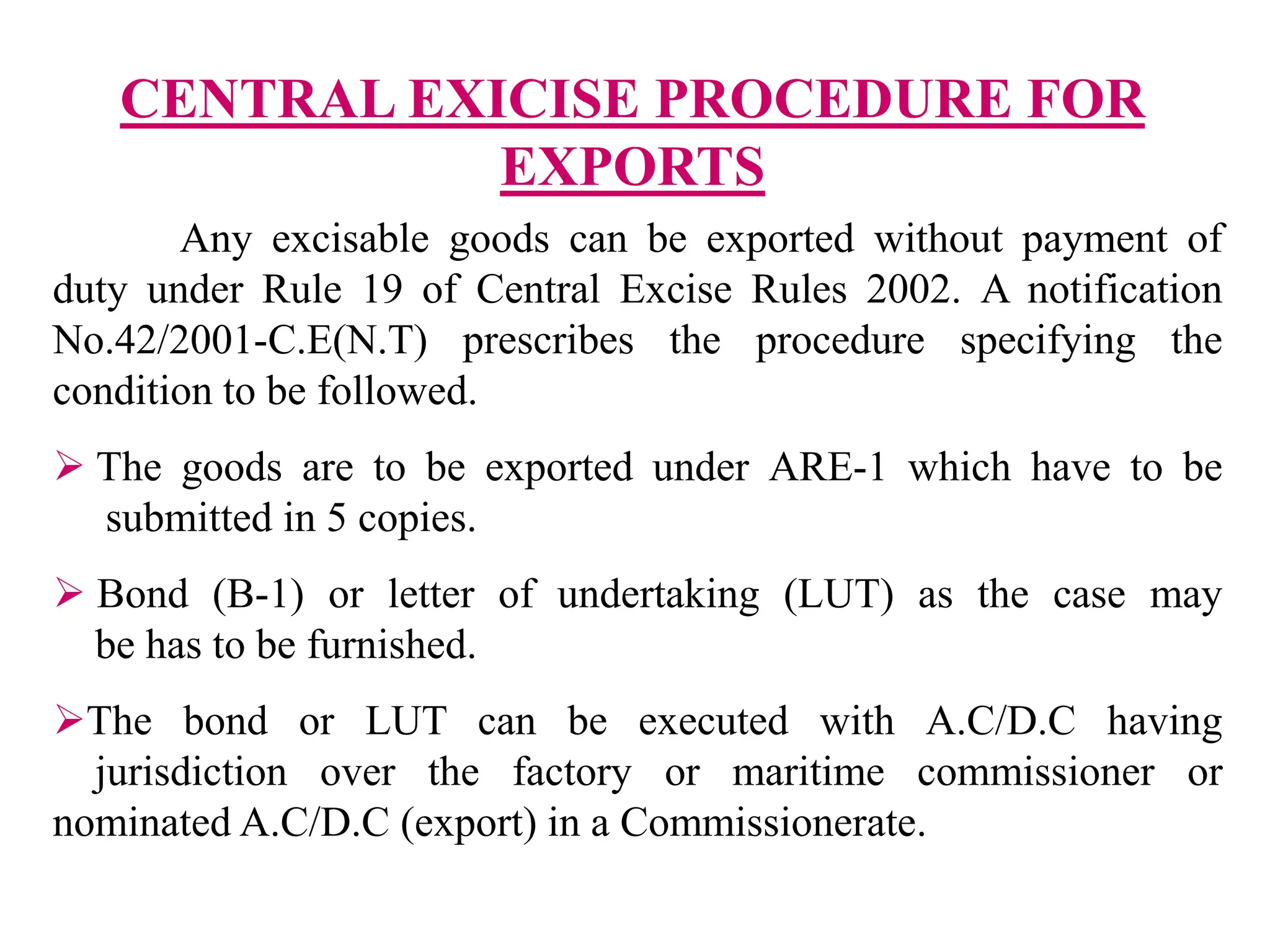 Central Excise procedure for CHENNAI exports session 5 (2).ppt