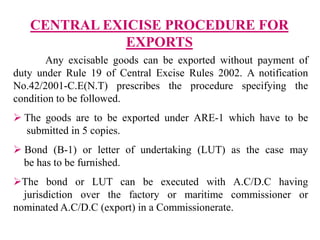 Central Excise procedure for CHENNAI exports session 5 (2).ppt