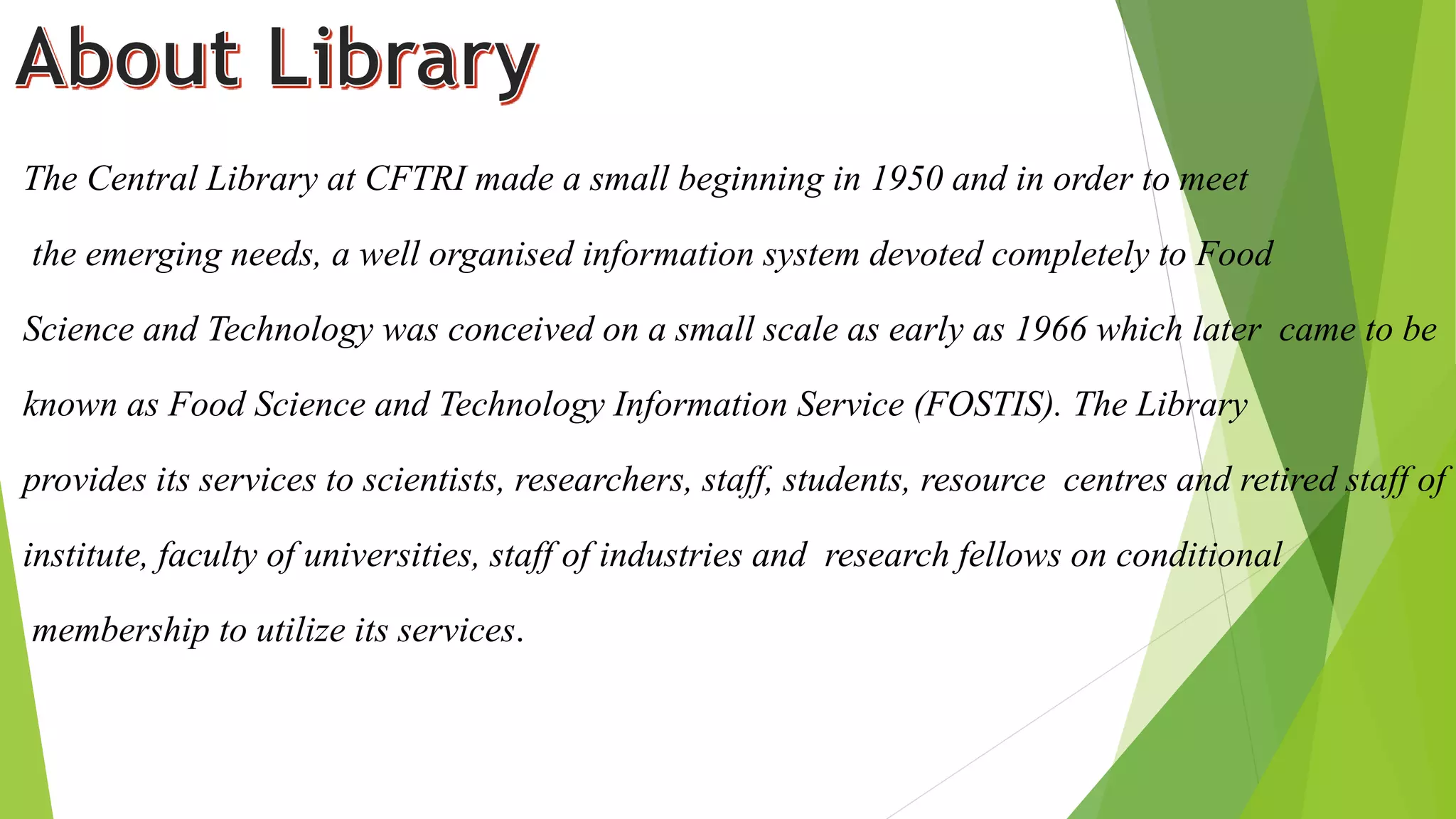 Central food technological research institute, mysore | PPTX