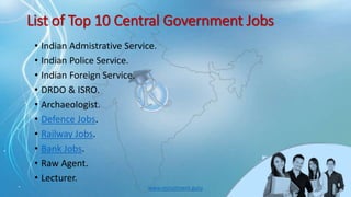 Central govt jobs ppt | PPTX