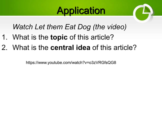 Central Idea vs Theme | PPT