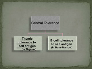 Central immunological tolerance | PPTX