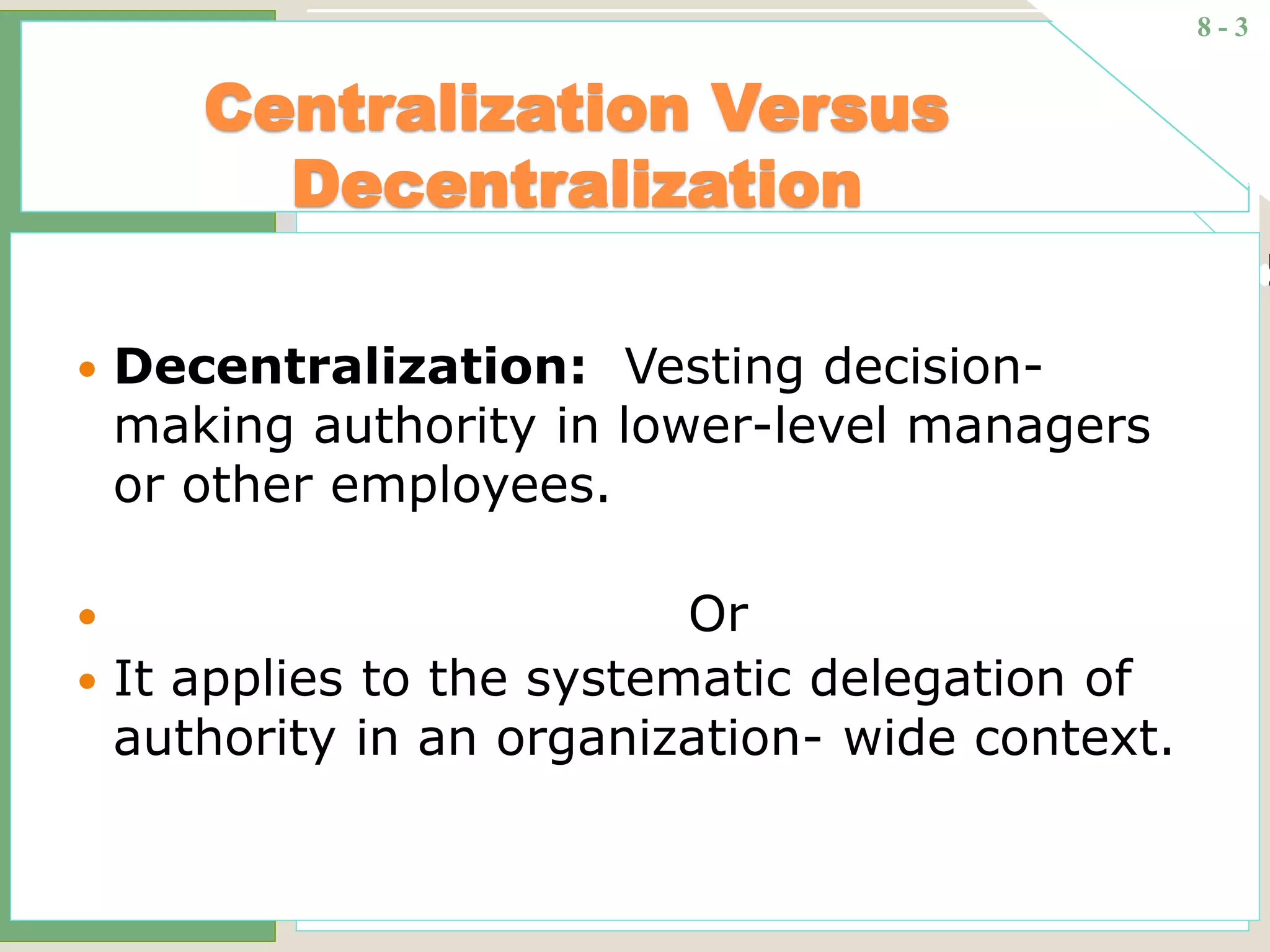 Centralisation and Decentralisation | PPT