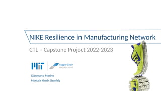 Resilience in Manufacturing network, MIT | PPT