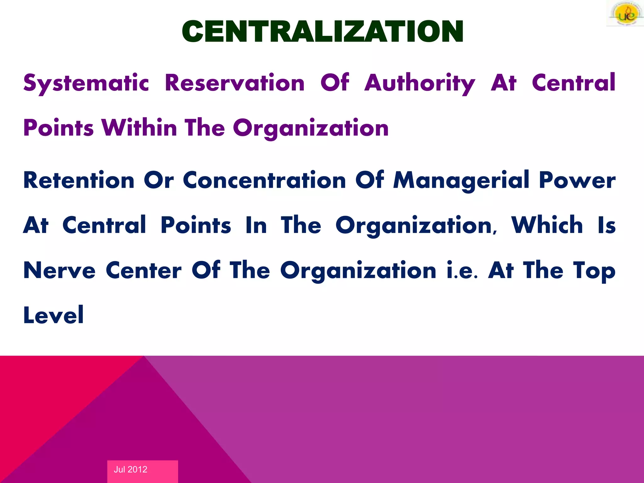 Centralization and decentralization | PPTX