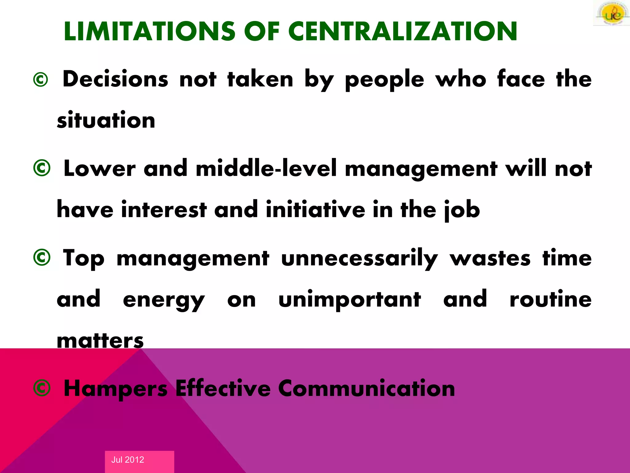 Centralization and decentralization | PPTX