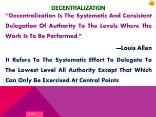 Centralization and decentralization | PPTX