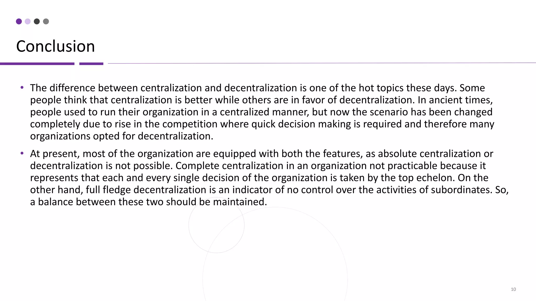 Centralization And Decentralization Ppt