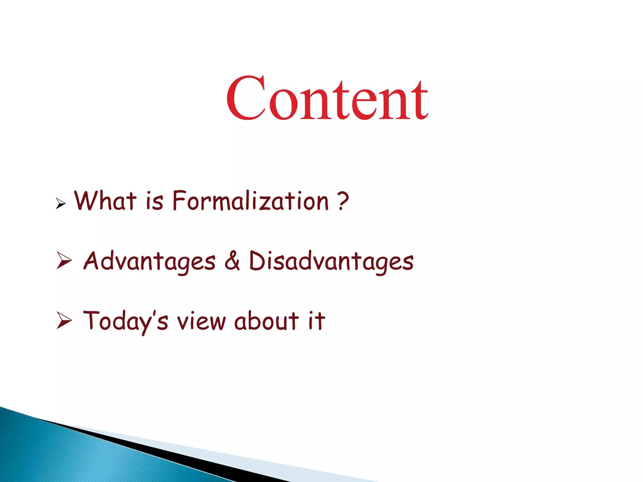 Centralization, decentralization & formalization | PPTX